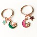 Moon and Star Celestial Keyring, Moon and Star Keyring in Rose Gold ...