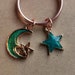 Moon and Star Celestial Keyring, Moon and Star Keyring in Rose Gold ...