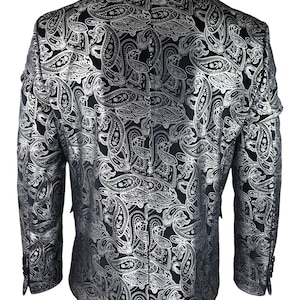 Mens Velvet Paisley Floral Blazer Black Gold Silver Tuxedo Jacket Dinner Suit Tux - Etsy UK
