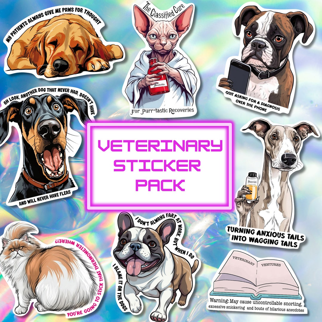 Vet Med Sticker Pack, Vet Tech Stickers, Veterinary Stickers, Funny Vet ...