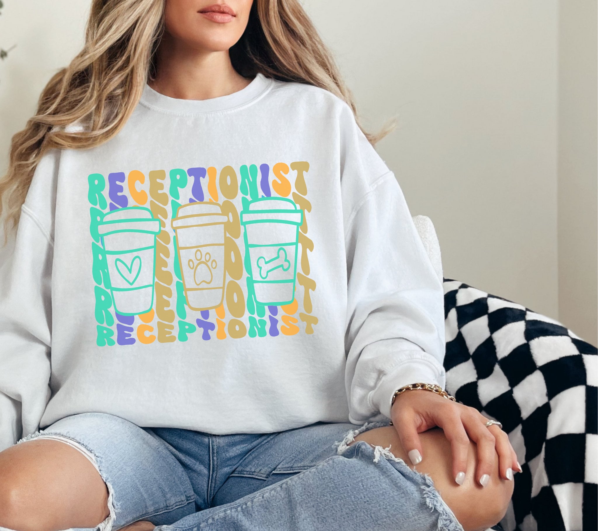Doodle Retro Vet Receptionist Gift Vet Receptionist Week Gift Vet ...