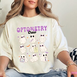 Spooky Ghost Optometry Halloween Crew Shirt, Optometrist Gift ...