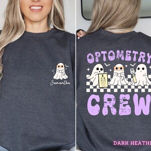 Personalized Optometry Halloween Crew Shirt, Optometrist Gift, Sight ...