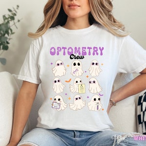 Spooky Ghost Optometry Halloween Crew Shirt, Optometrist Gift ...