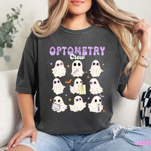 Spooky Ghost Optometry Halloween Crew Shirt, Optometrist Gift ...