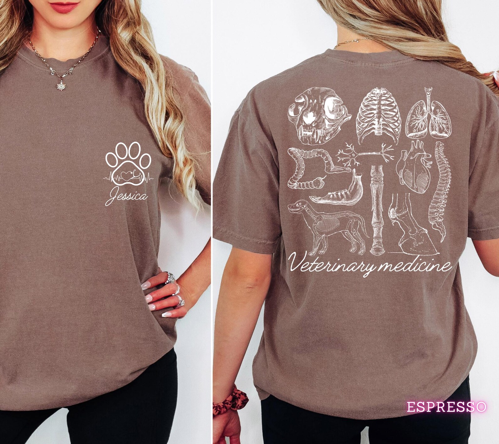 Custom Veterinary Anatomy Shirt, Vet Tech Week Gifts, Vet Receptionist ...
