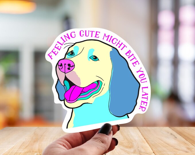 He Doesn't Bite Sticker, Funny Vetmed Stickers, Vet Tech Week, Vet ...