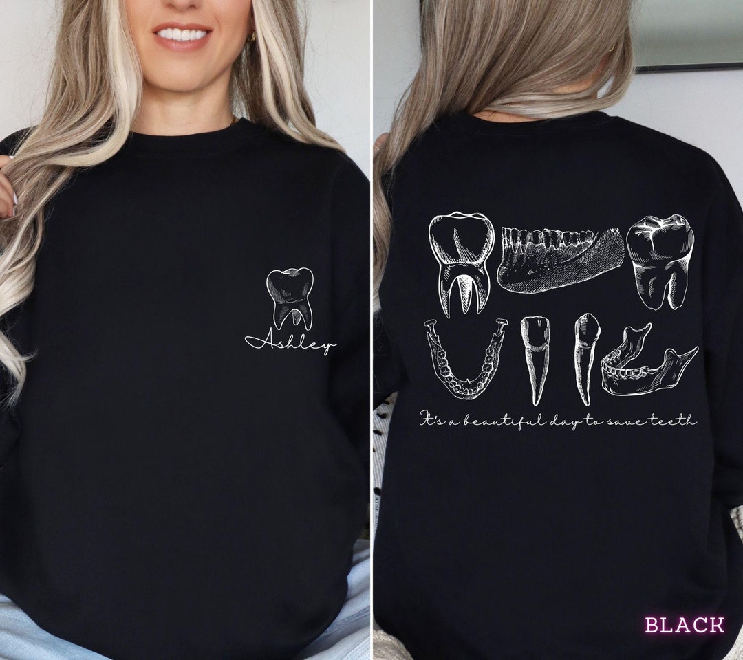 Personalized Dental Anatomy Sweatshirt, Teeth Tooth Sweater, Dental ...