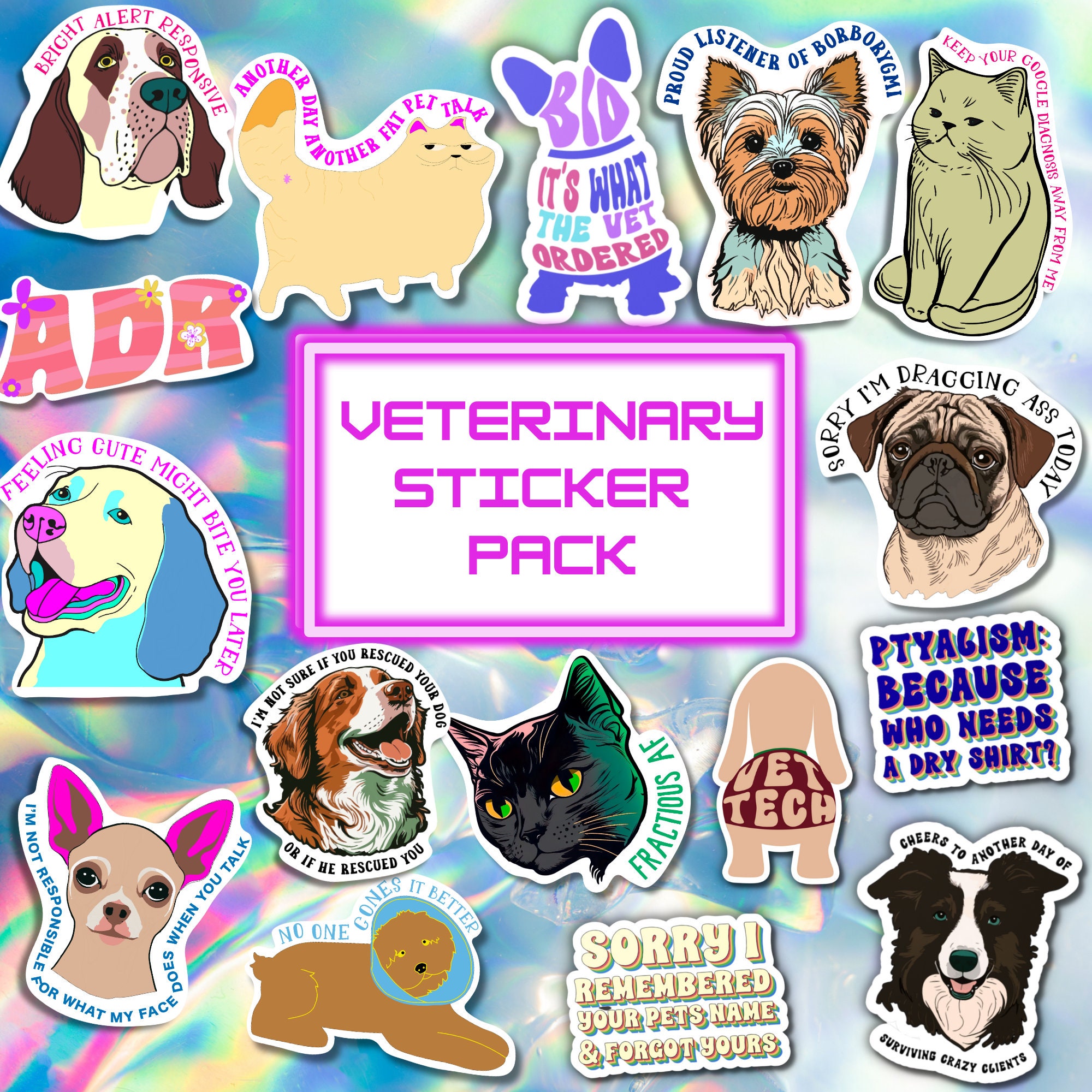 Funny Veterinary Stickers, Vet Tech Stickers, Vet Med Stickers, Vet ...