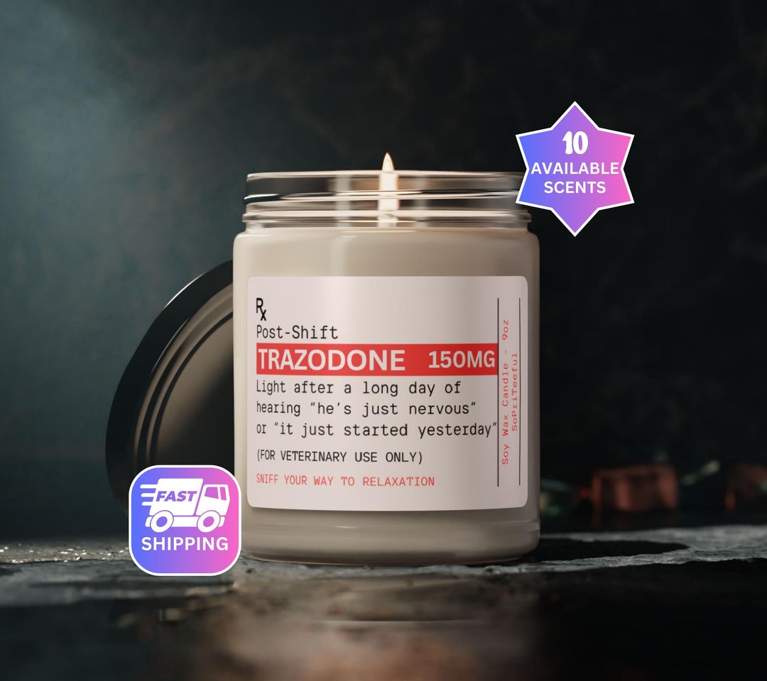 Trazodone Vet Tech Gift Candle, Funny Veterinary Humor, Vet Med Fall ...