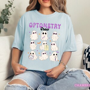 Spooky Ghost Optometry Halloween Crew Shirt, Optometrist Gift ...