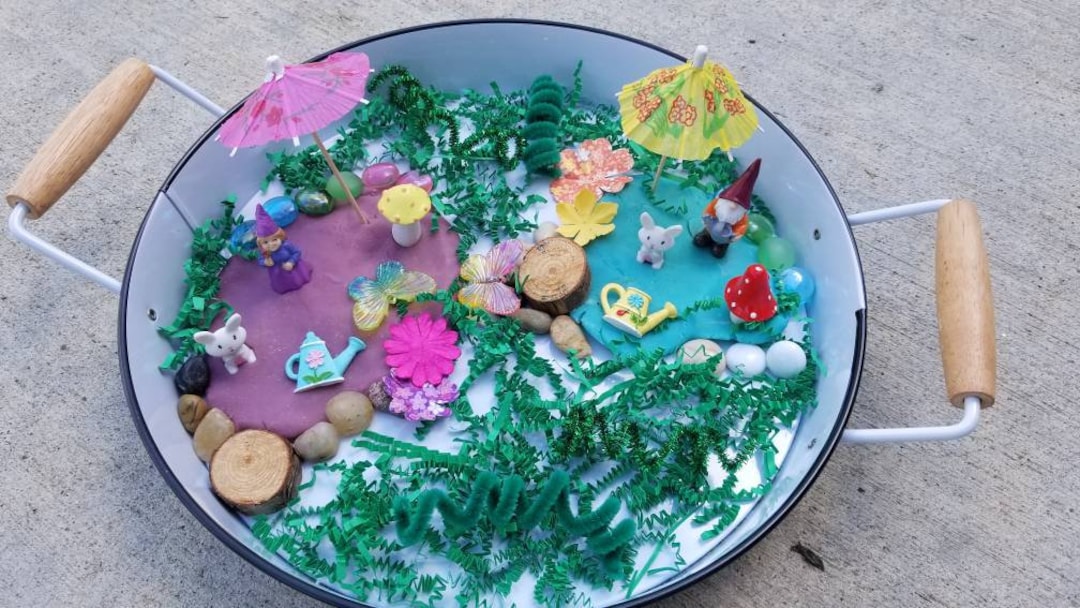 Fairy Garden Play Dough Jar | Spring Garden Sensory Kit | Homemade Play ...