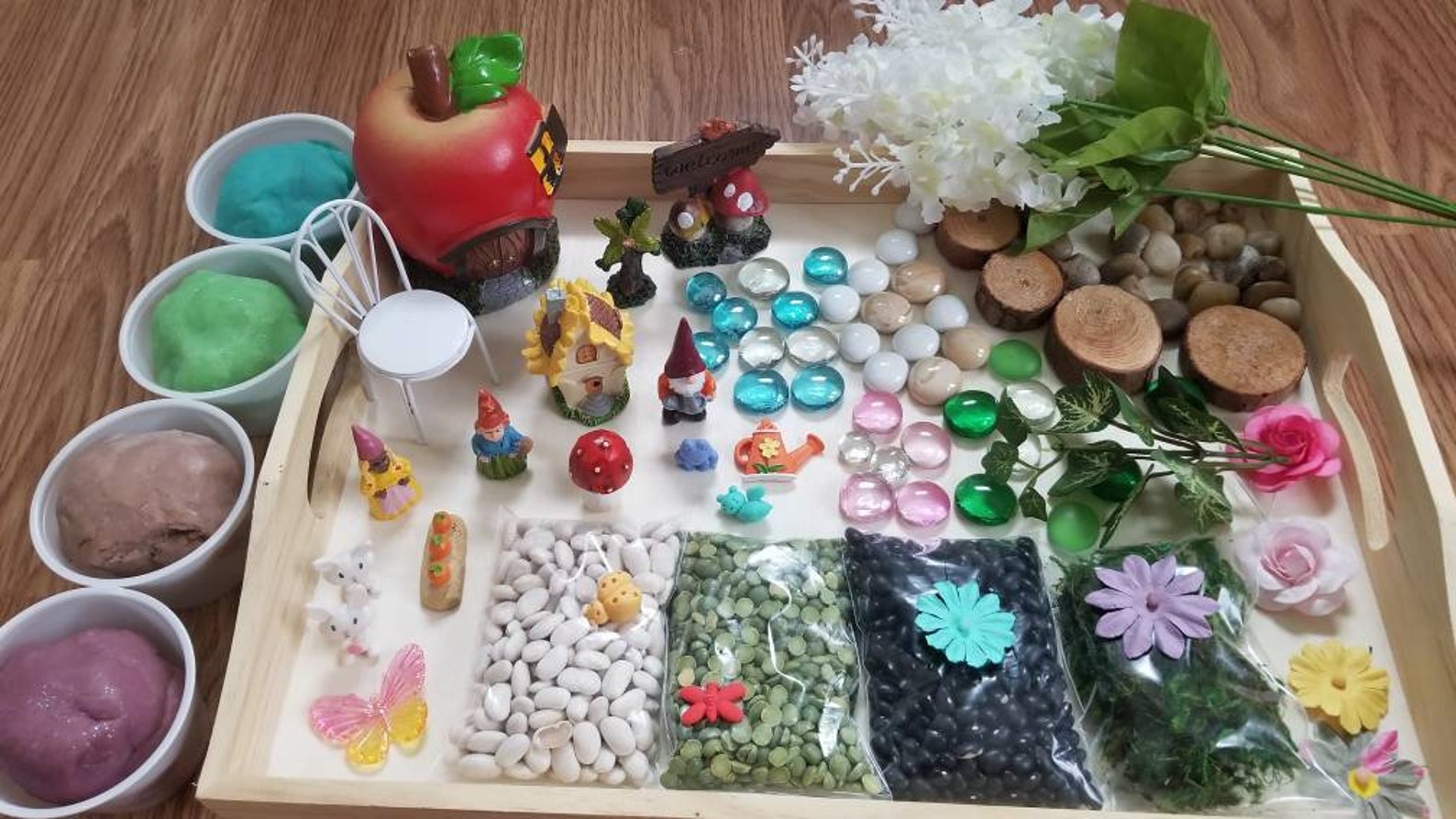 Fairy Garden Play Dough Kit Spring Garden Sensory Kit - Etsy