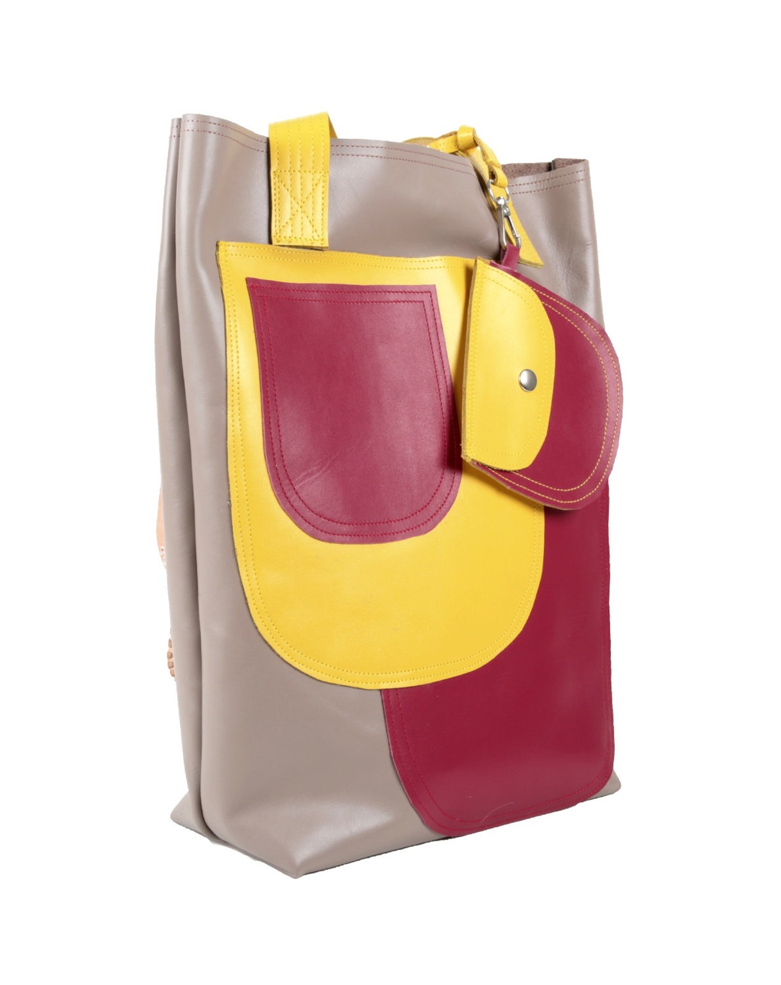 Handmade Colorful Leather Tote Bag Leather Shoulder Bag - Etsy