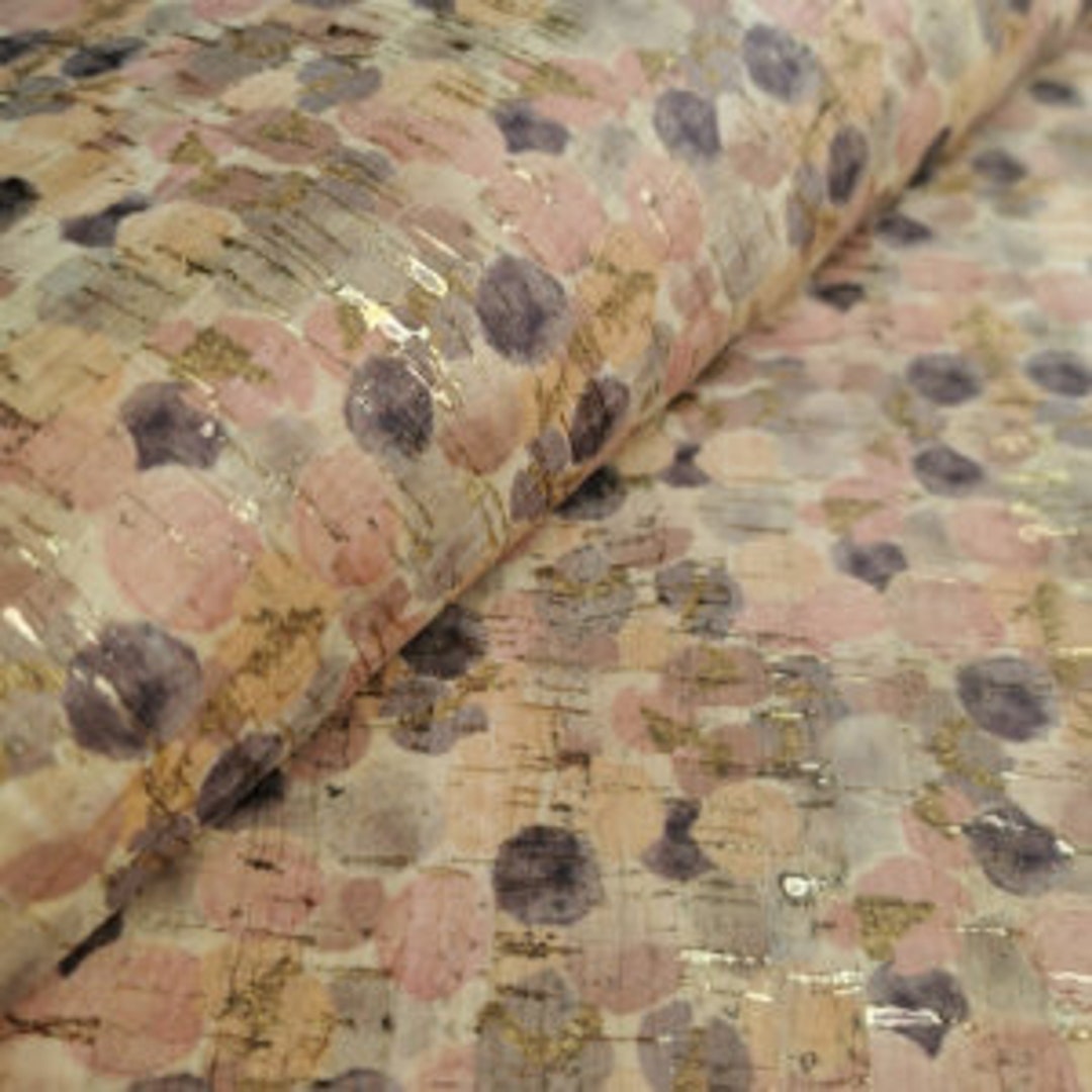 Cork Fabric Printed Pattern With Golden Flecks, Vegan, 183 - Etsy