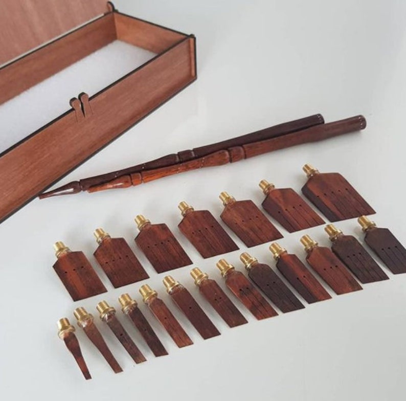 Snakewood Calligraphy Pen Set With Interchangeable Steel Nibs | 2–25 mm ...