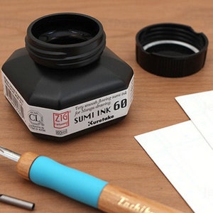Zig Mangaka Sumi Calligraphy Liquid Ink (60 Ml & 180 Ml ) | Professional Quality Sumi Ink | High ...