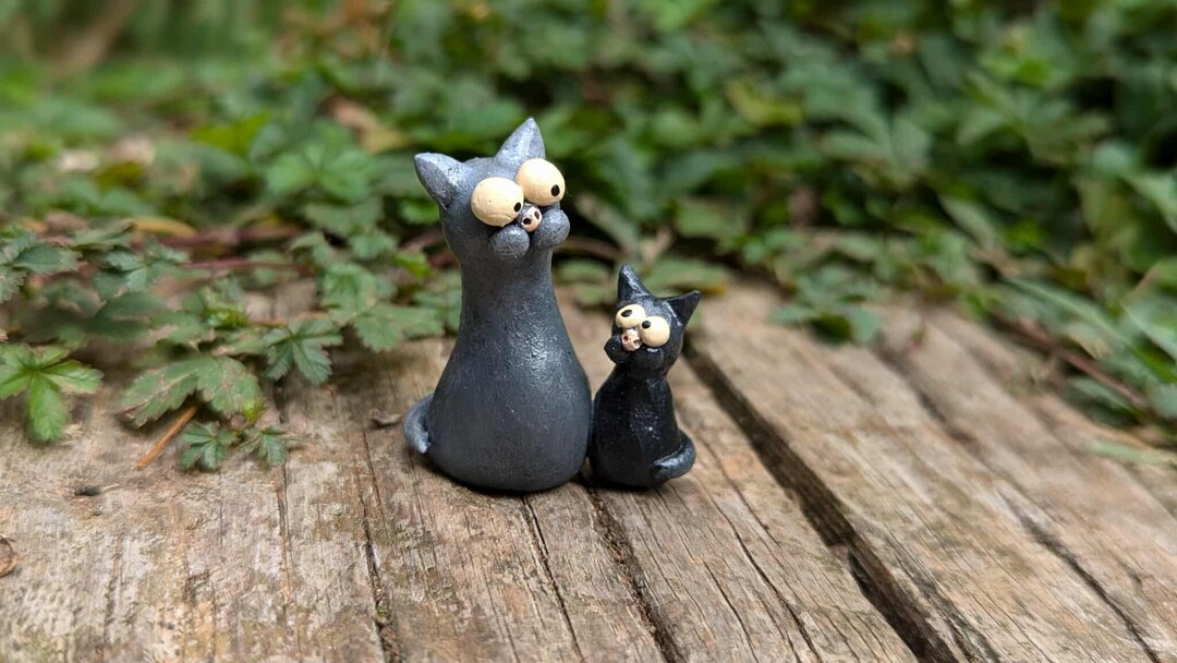 Polymer Clay Funny Cats,miniature,figurine, Creature,sculpture,cute ...