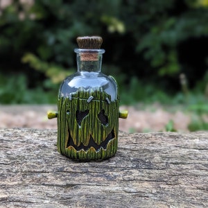 One of a Kind Frankenstein Bottle, Polymer Clay Sculpture POTION BOTTLE ...