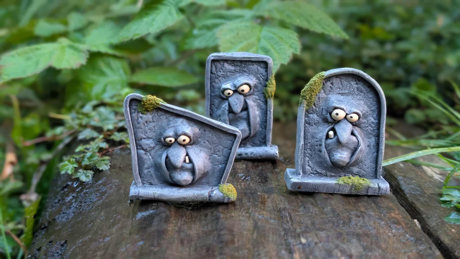 OOAK Magical Gravestones, Handmade Sculpture, Polymer Clay Halloween ...