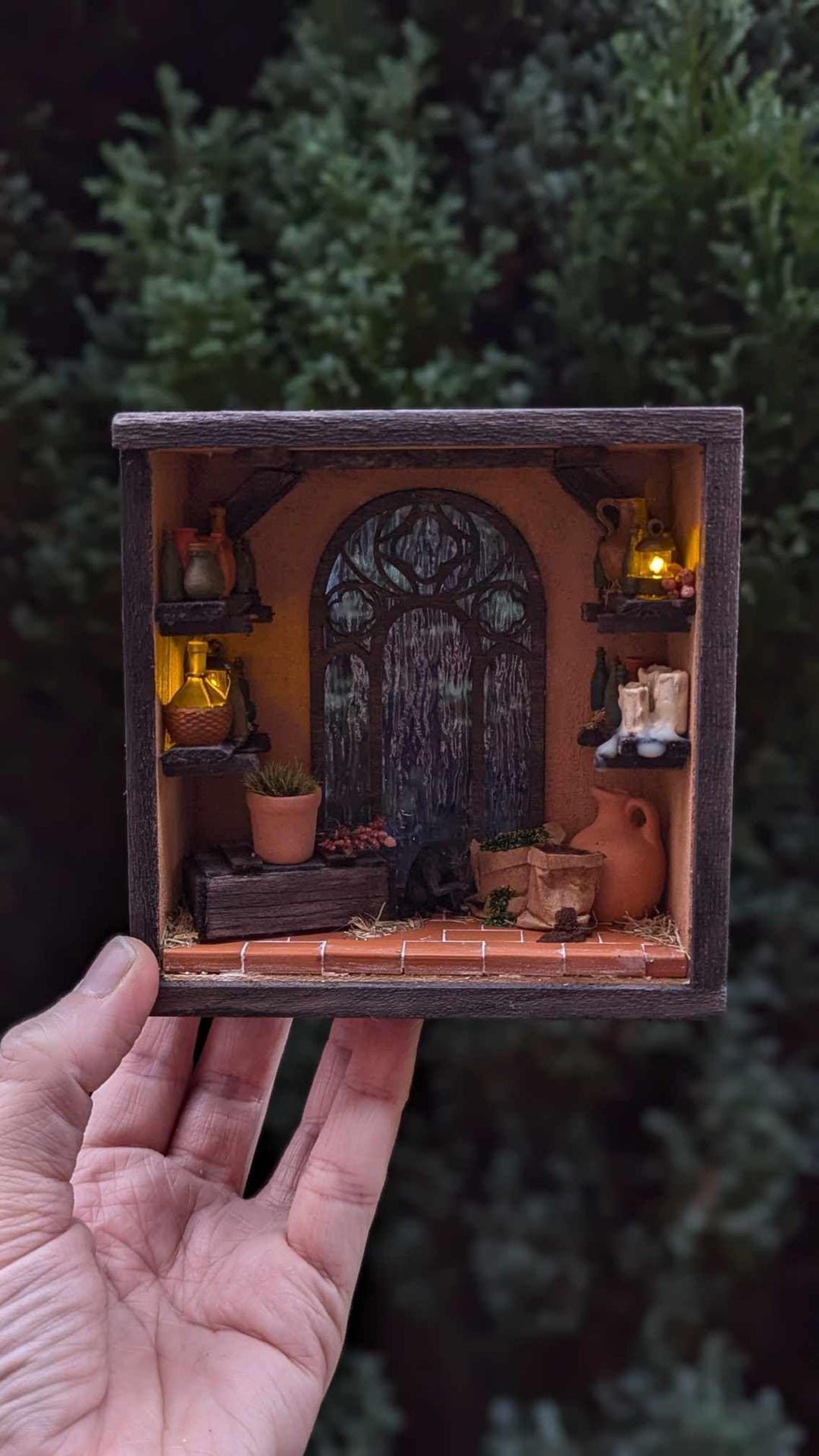 Magic Pantry - Handmade Glowing Diorama in Wooden Box,witch Diorama - Etsy