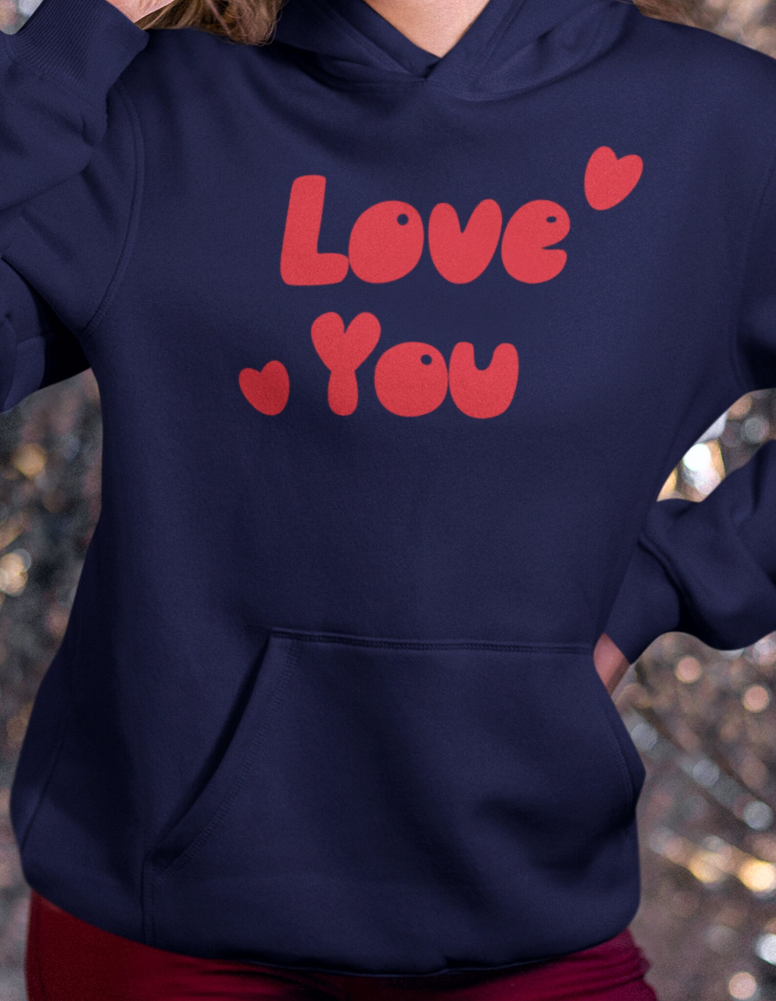 Love You Valentines Day Hoodie - Love Hearts Aesthetic Clothes & Trendy ...