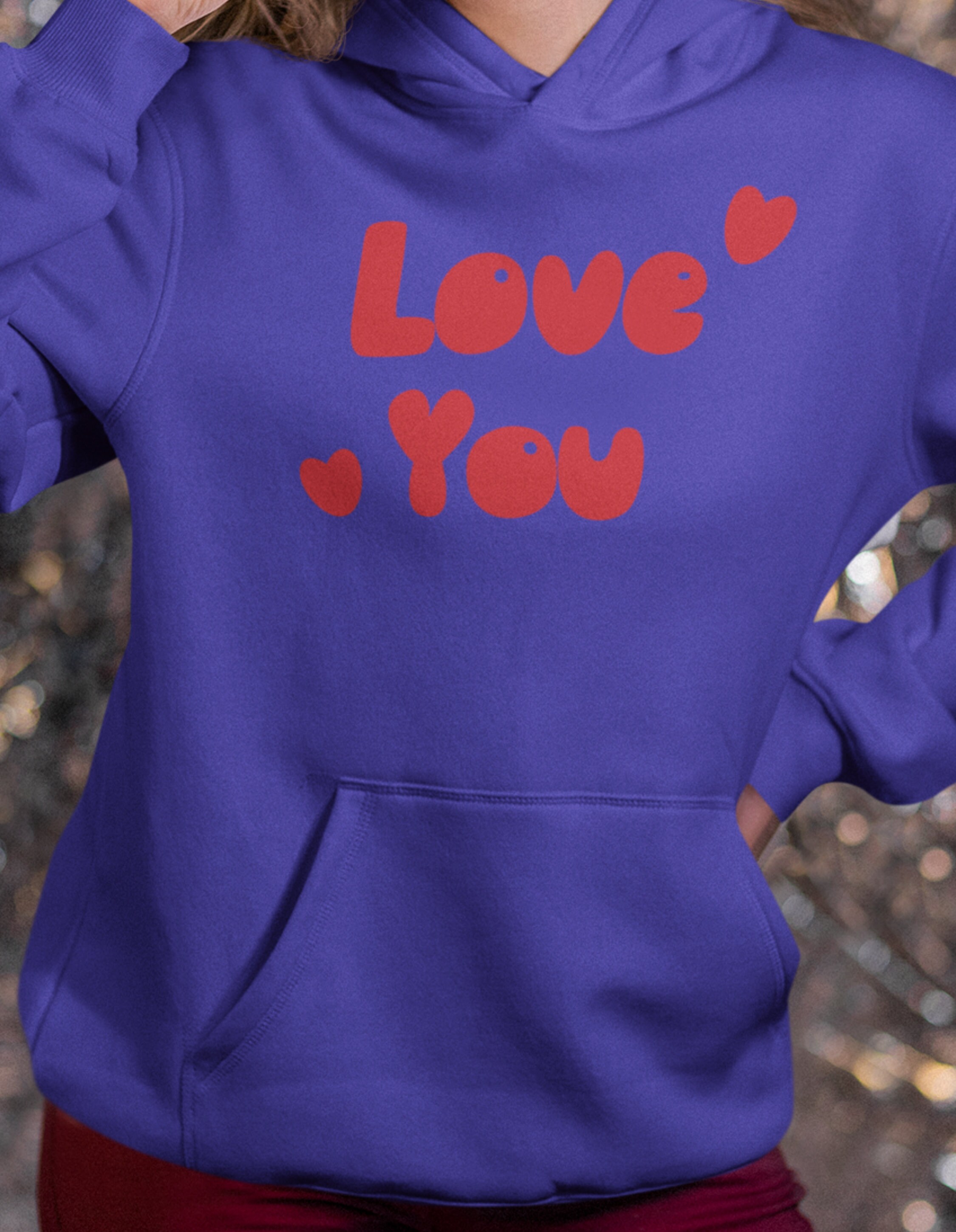 Love You Valentines Day Hoodie - Love Hearts Aesthetic Clothes & Trendy ...