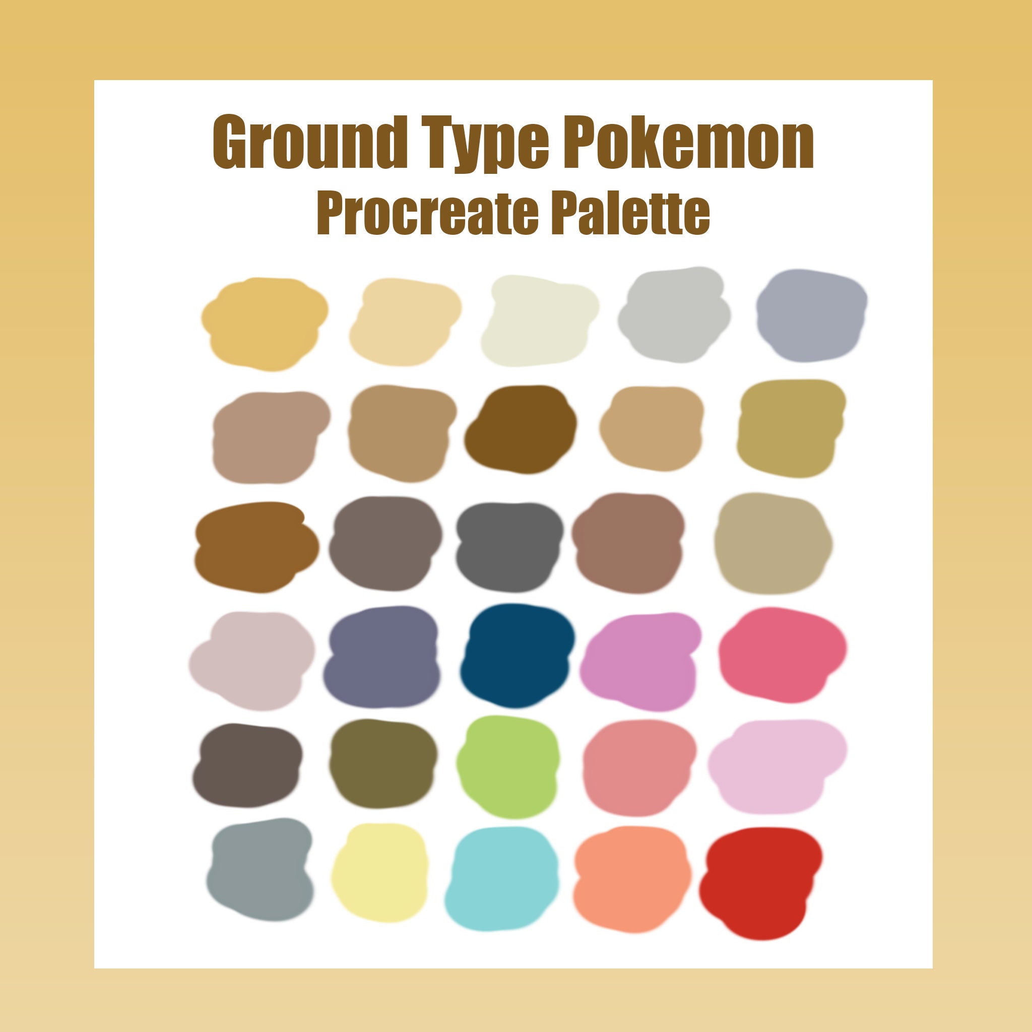 Ground Type Pokemon Procreate Palette, Pokemon Inspired Swatches ...