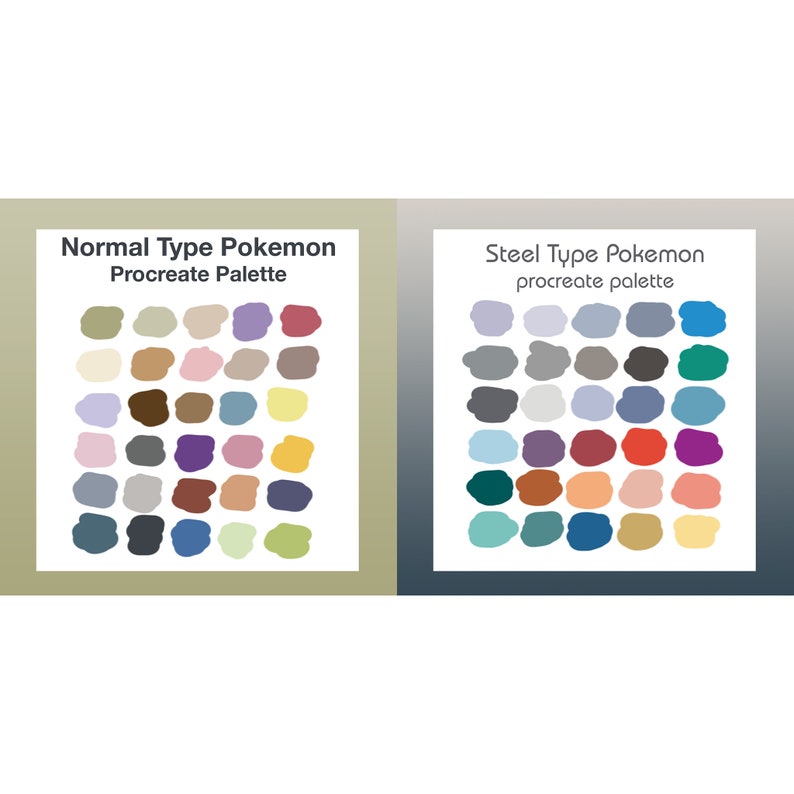 Pokemon Type Colors Procreate Megapack Pokemon Inspired | Etsy