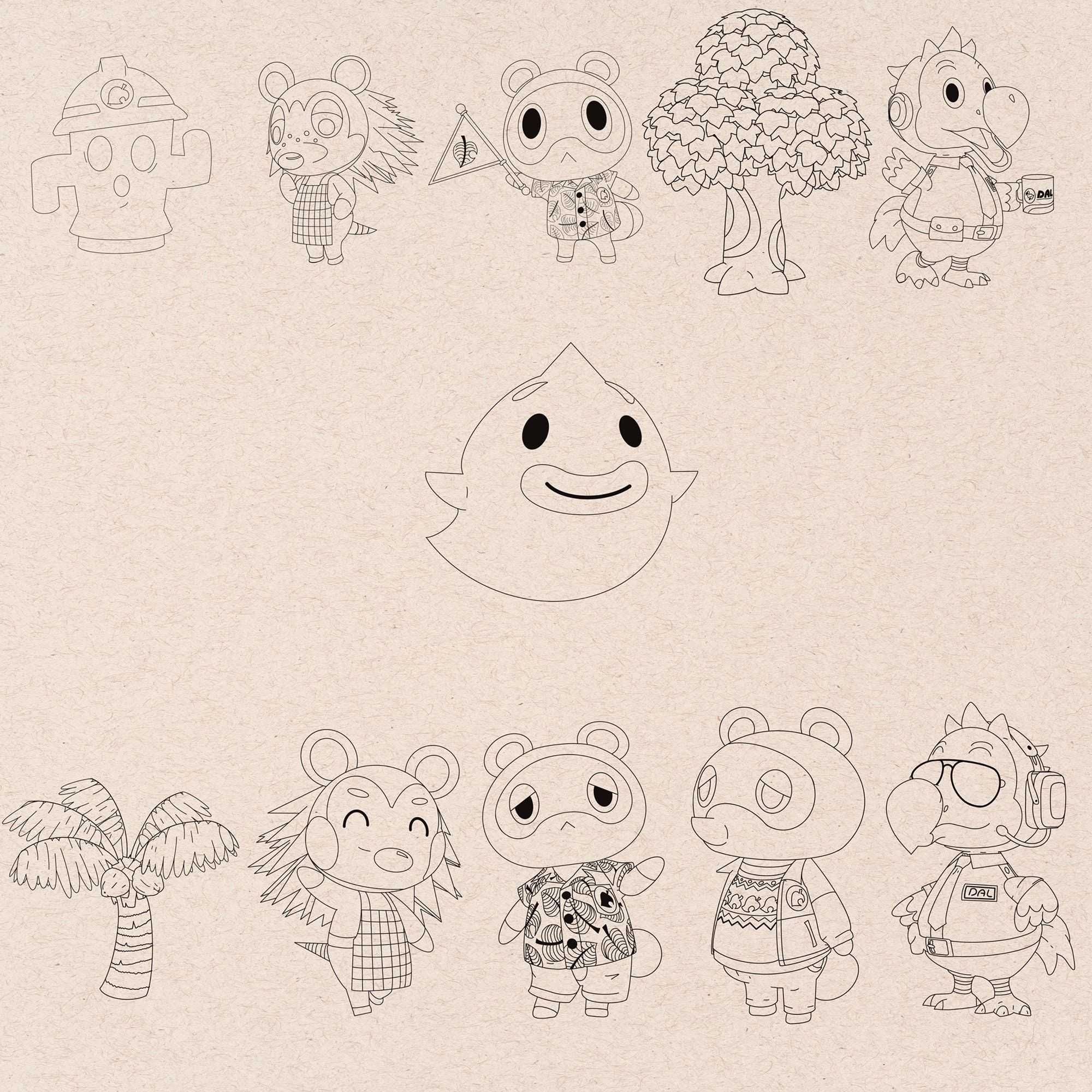 21 Animal Crossing Procreate Stamps, ACNH, Procreate Brushes - Etsy