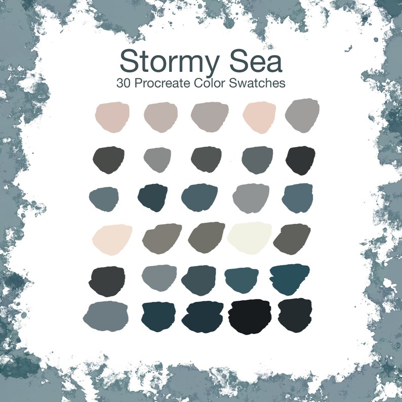 Stormy Sea, Procreate Color Palette, Procreate Swatches - Etsy