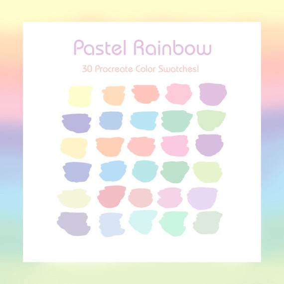 Pastel Rainbow Procreate Palette 30 Procreate Color Swatches | Etsy