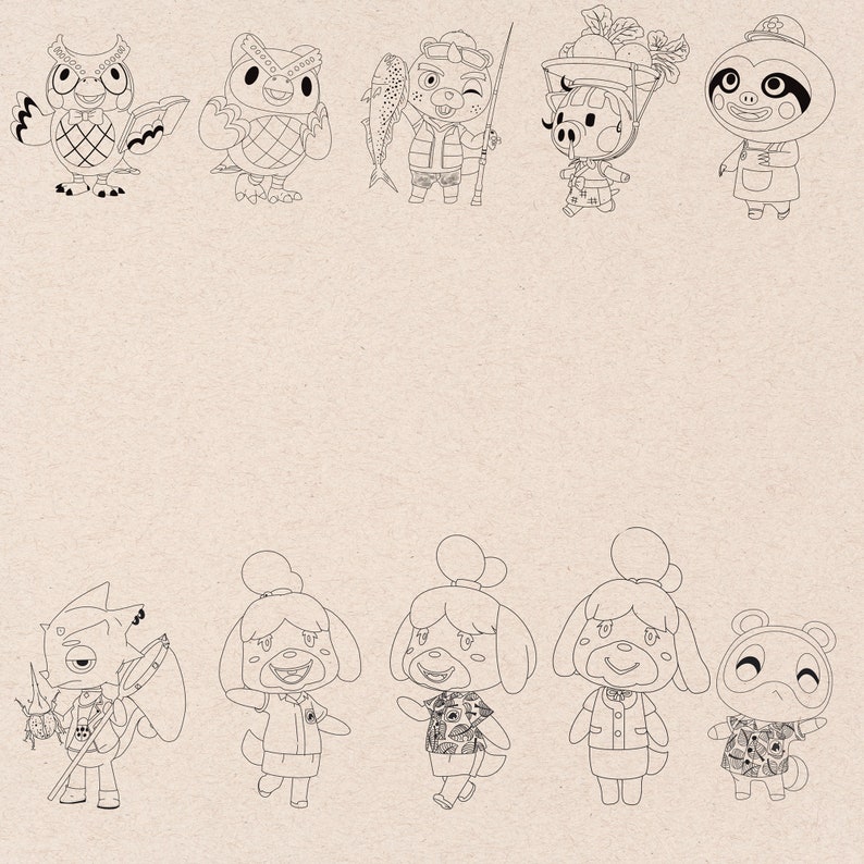 21 Animal Crossing Procreate Stamps, ACNH, Procreate Brushes - Etsy