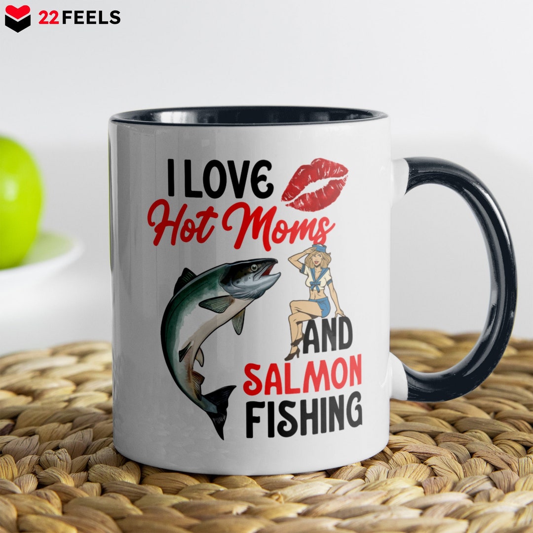 Funny Fishing Gift Coho Salmon Mens Coffee Mug Birthday Dad Uncle ...