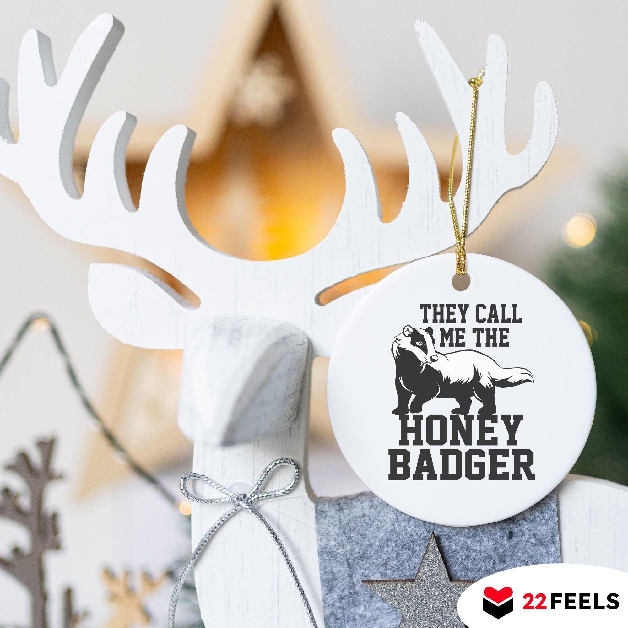 Funny Honey Badger Ornament Team Honey Badger Christmas Ornament for ...