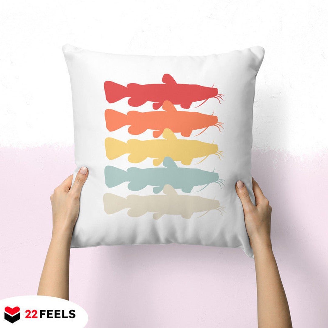 Funny Fishing Pillow Flathead Catfish Fishing Cushion Kids Catfish Boy ...