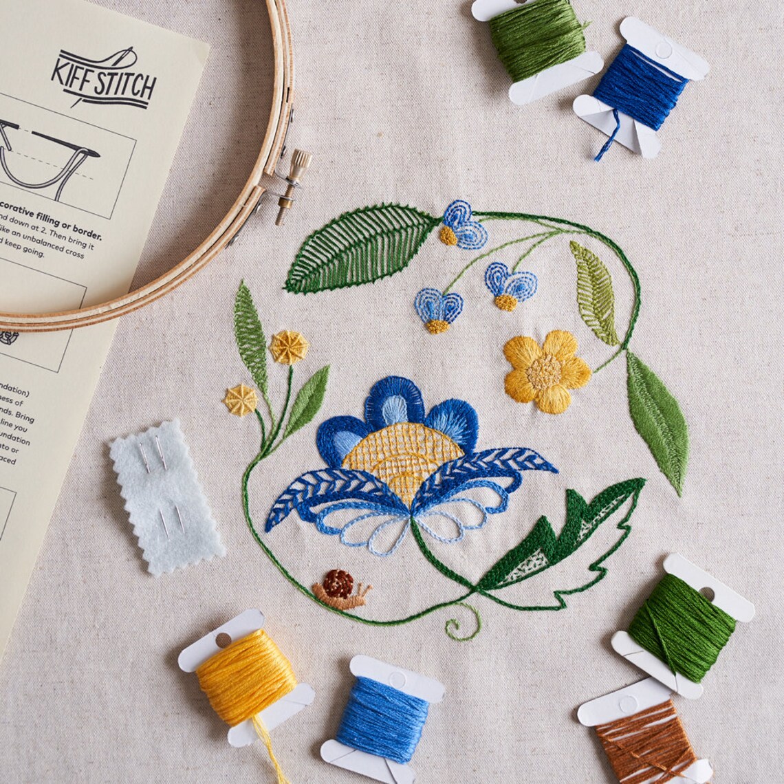 Modern Crewel With Snail PDF - Etsy