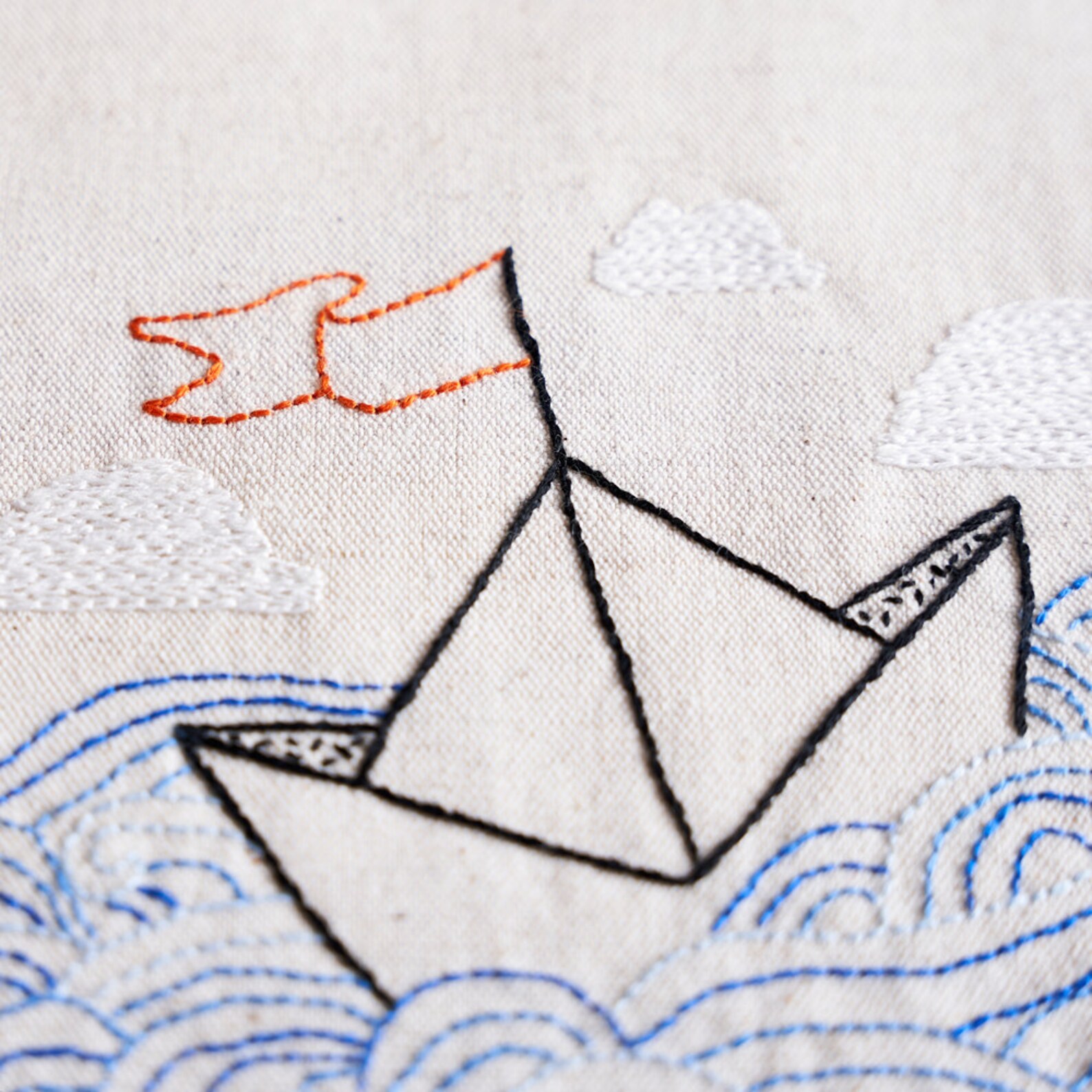 Paper Boat Embroidery Kit - Etsy