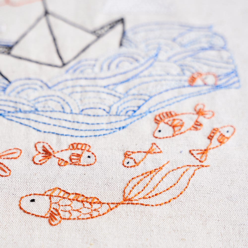Paper Boat Embroidery Kit - Etsy