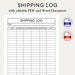 Order Shipping Log Printable. Business Cost Tracker. Postage Costs ...