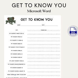 Editable Get to Know You Worksheet. Digital Classroom Worksheet. Team ...
