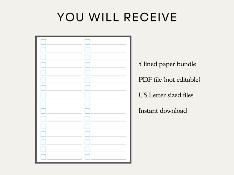Printable Checklist Paper PDF. Dot Grid Paper. Bullet Paper. Grid Paper ...