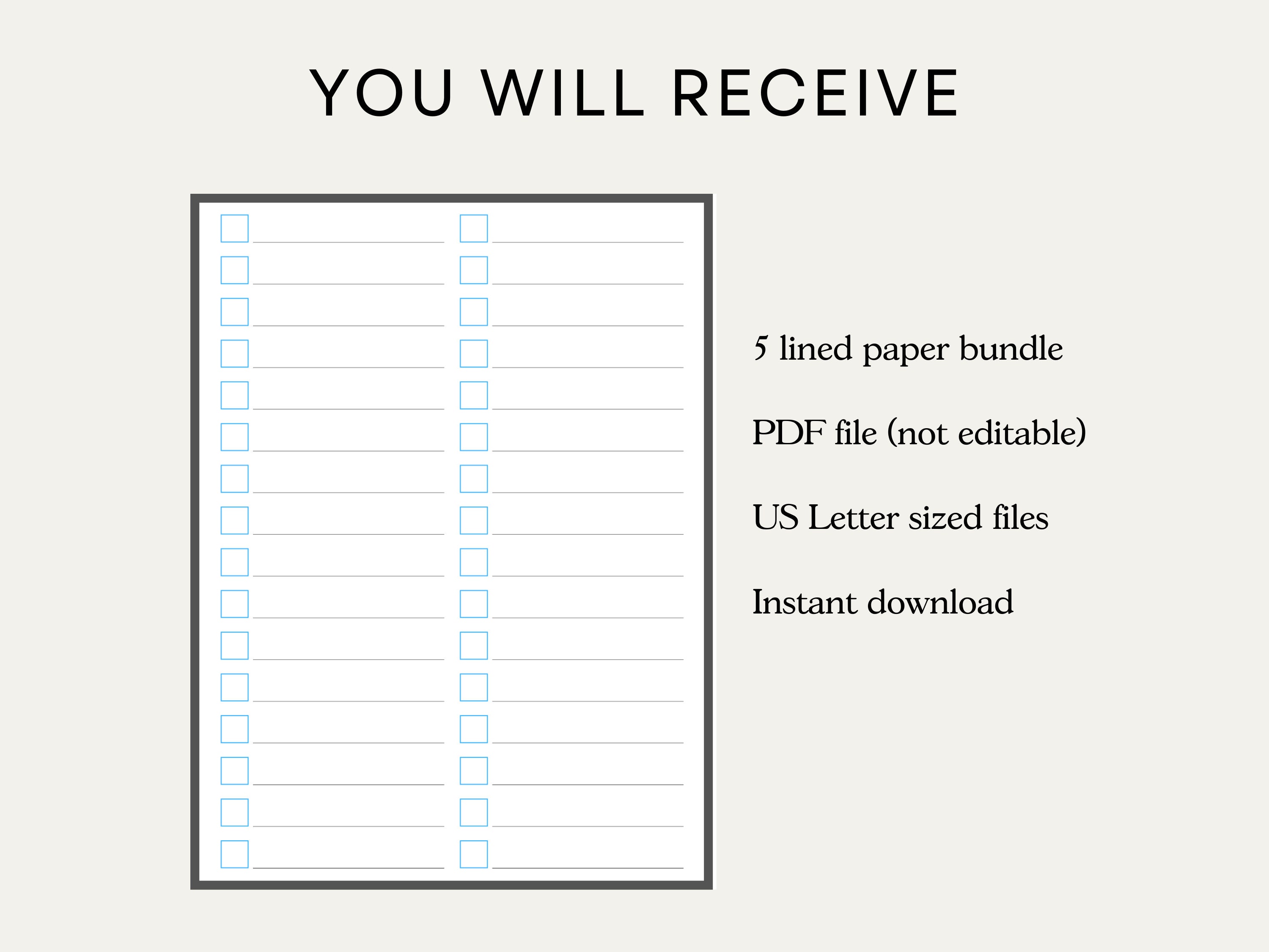 Printable Checklist Paper PDF. Dot Grid Paper. Bullet Paper. Grid Paper ...