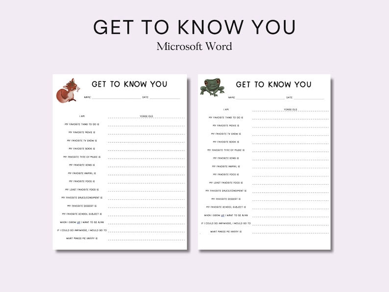 Editable Get to Know You Worksheet. Digital Classroom Worksheet. Team ...