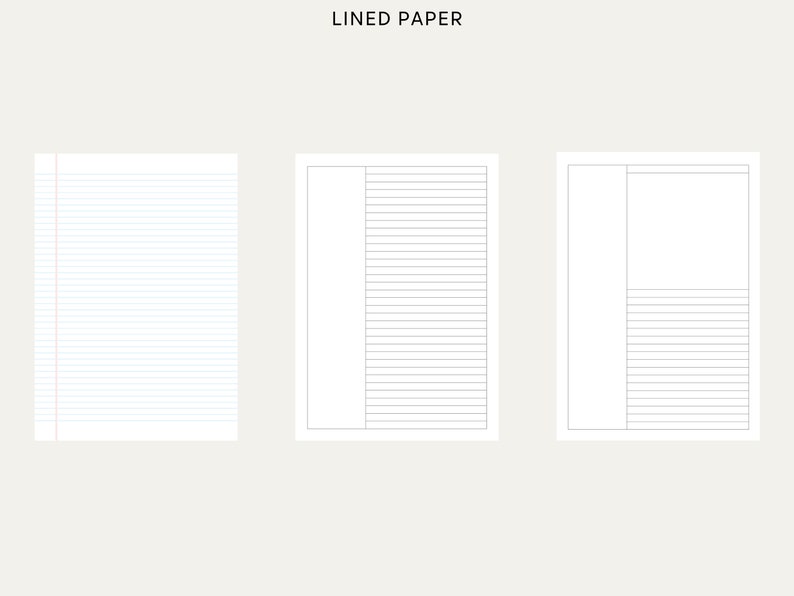 Printable Lined Paper PDF. Wide Ruled Paper. College Ruled Paper ...