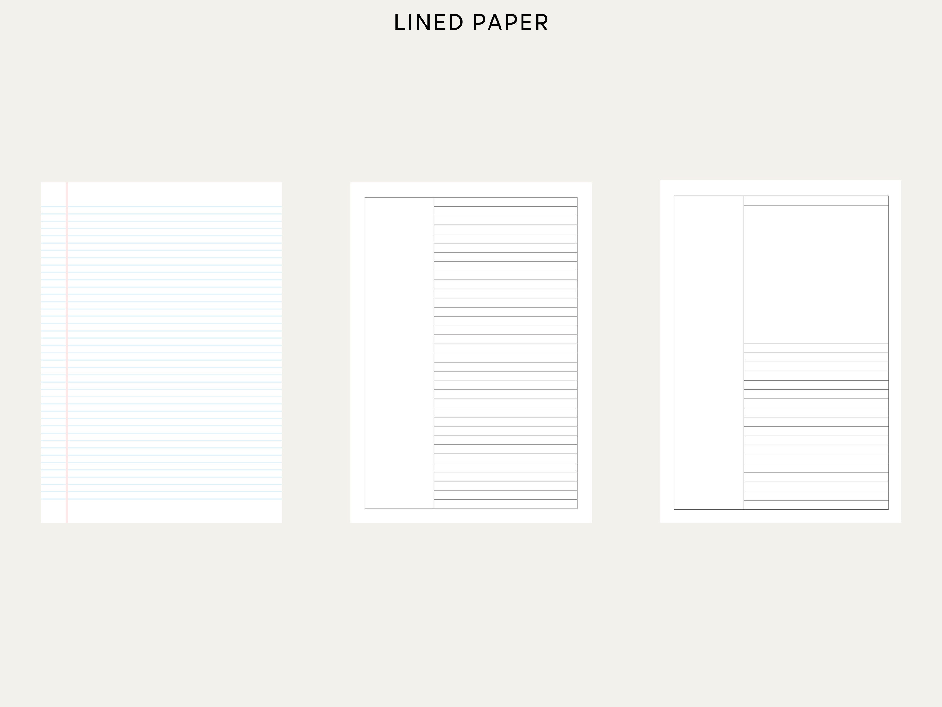 Printable Lined Paper PDF. Wide Ruled Paper. College Ruled Paper ...
