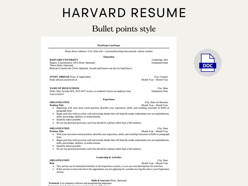 Clean Modern Resume Template Microsoft Word. Harvard Modern CV Template ...