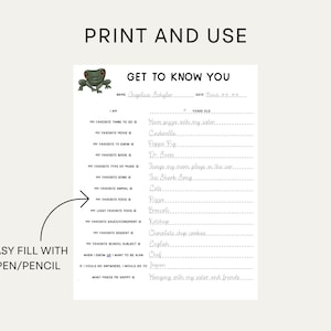 Editable Get to Know You Worksheet. Digital Classroom Worksheet. Team ...