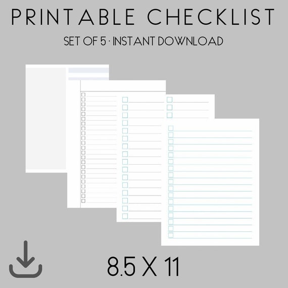 Printable Checklist Paper PDF. Dot Grid Paper. Bullet Paper. | Etsy