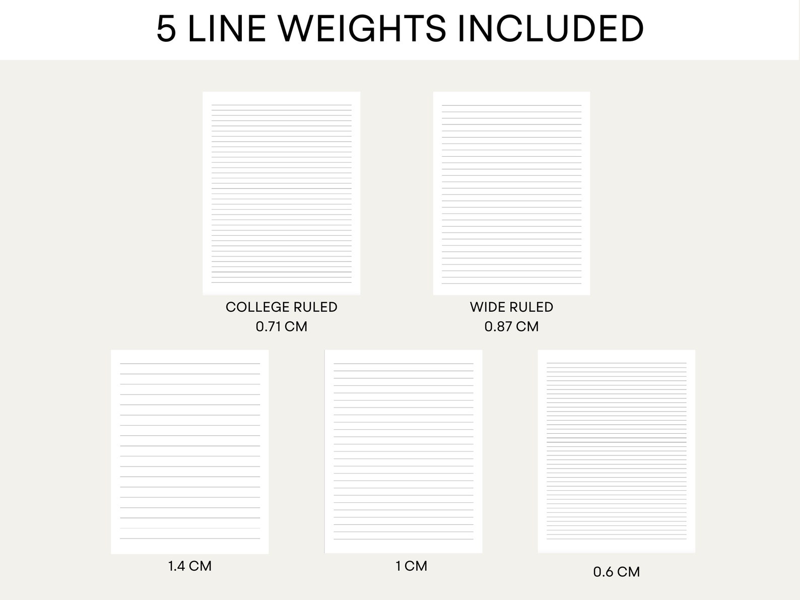 Printable Lined Paper PDF. Wide Ruled Paper. College Ruled Paper ...